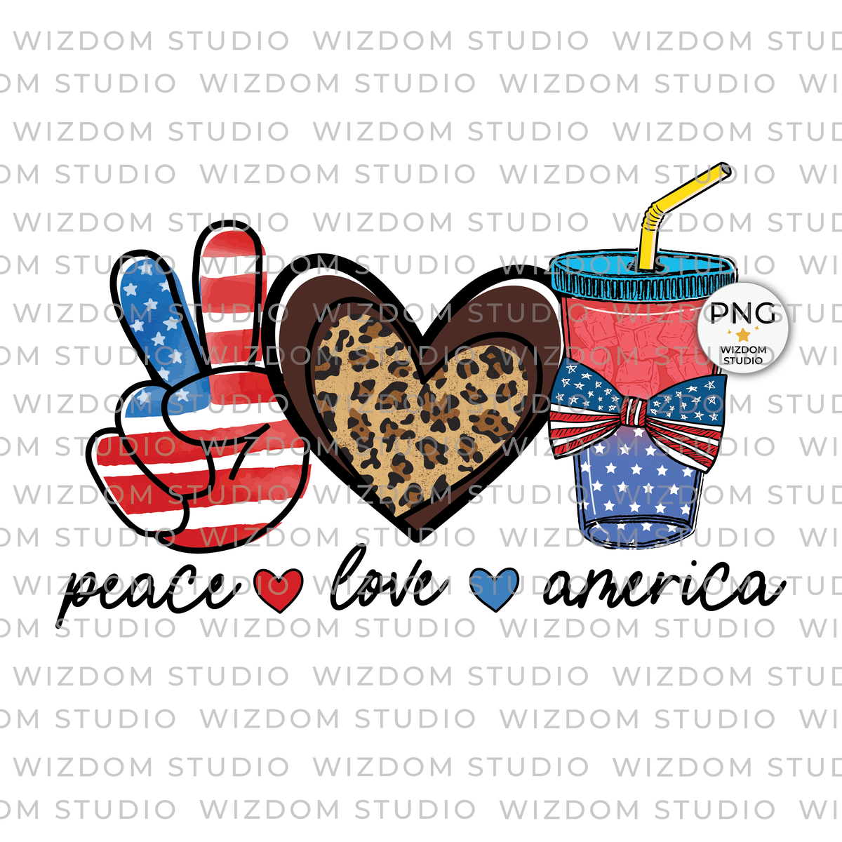 Peace Love America PNG Image – Wizdom Studio